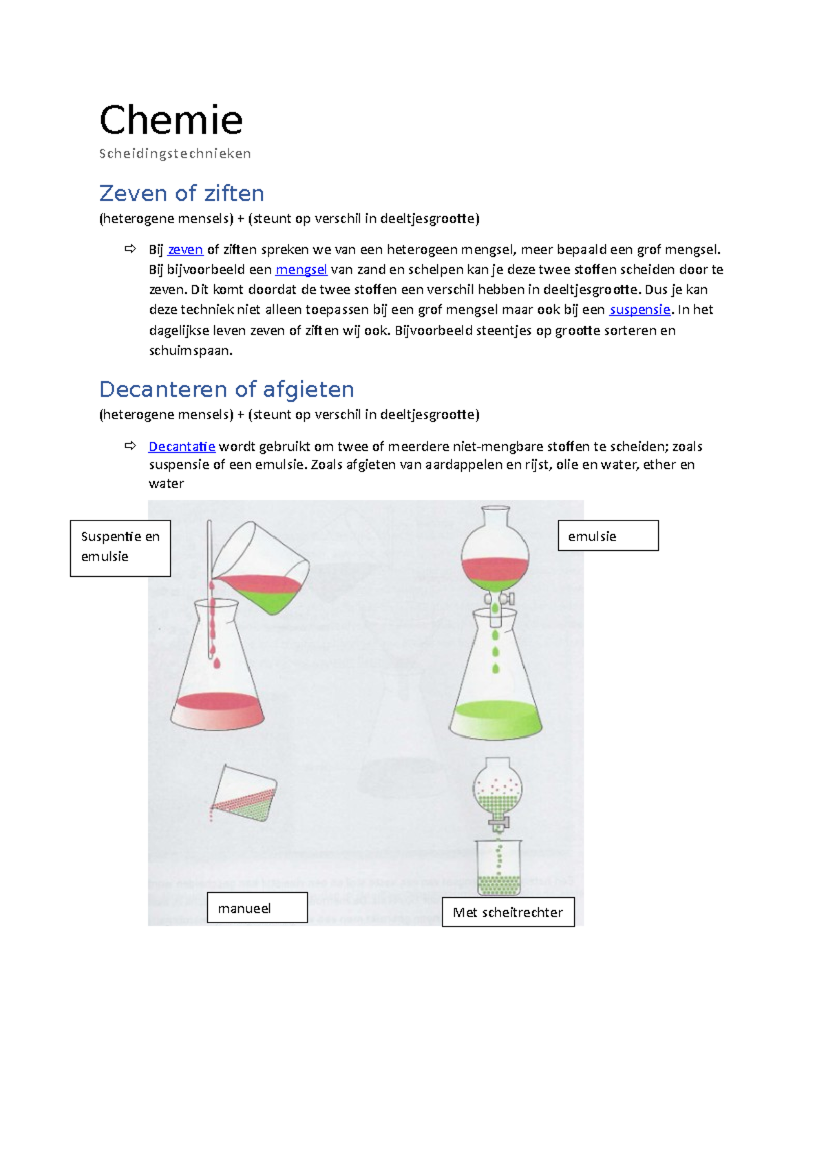 Chemie scheidingstech - Chemie Scheidingstechnieken Zeven of ziften ...