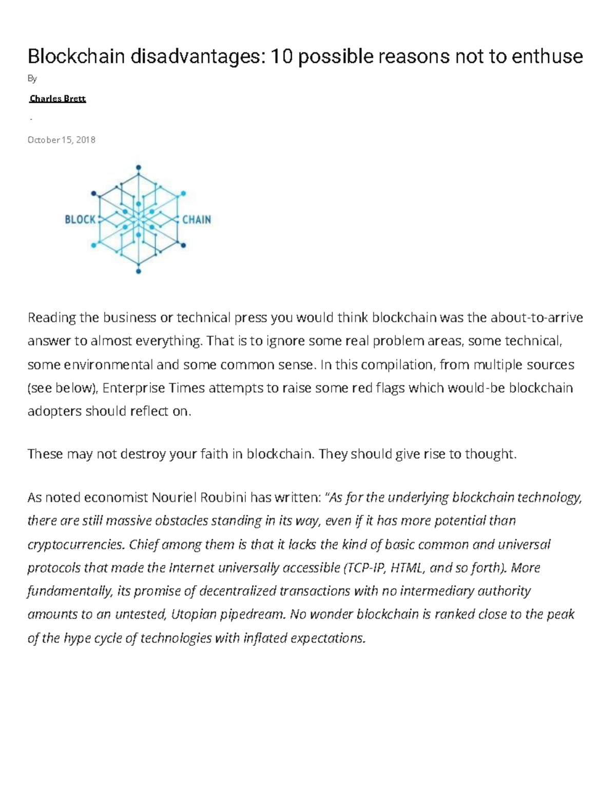 Blockchain disadvantages, 10 possible reasons not to enthuse - That is ...