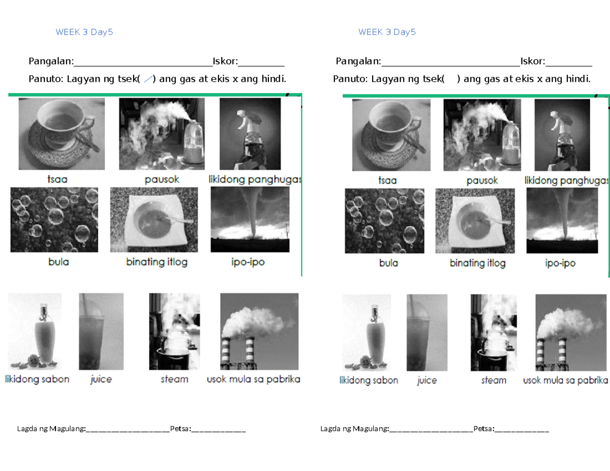 Activity WEEK 3 DAY - SCIENCE MATERIALS FOR LEARNERS - Bachelor of ...