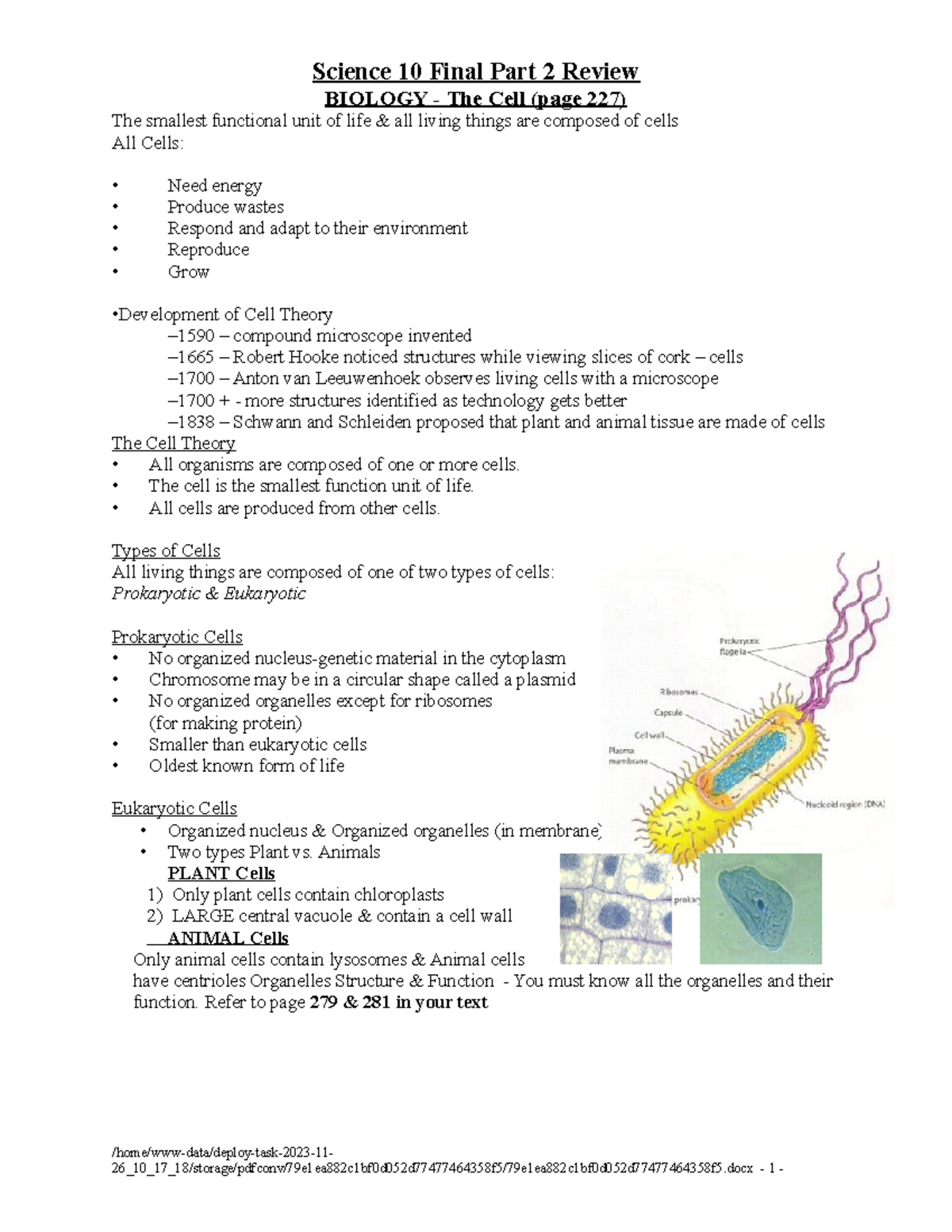 Science 10 final part 2review key - Science 10 Final Part 2 Review ...