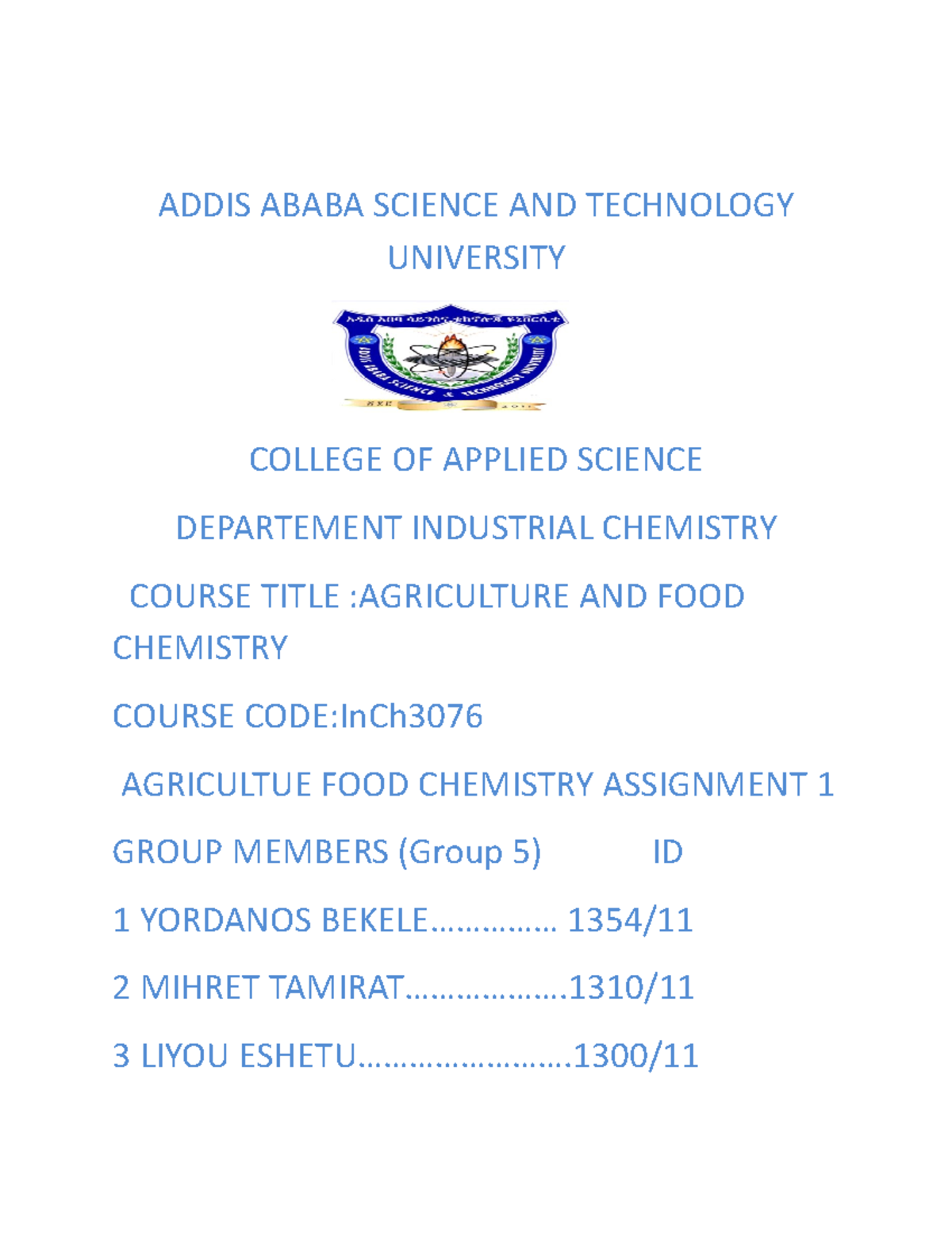 4 5782818618160974607 - ADDIS ABABA SCIENCE AND TECHNOLOGY UNIVERSITY COLLEGE OF APPLIED SCIENCE ...