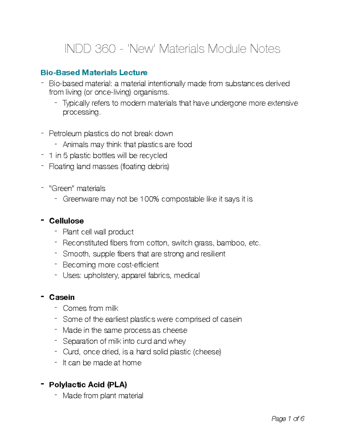 'New' Materials Module Notes - INDD 360 - ‘New’ Materials Module Notes ...