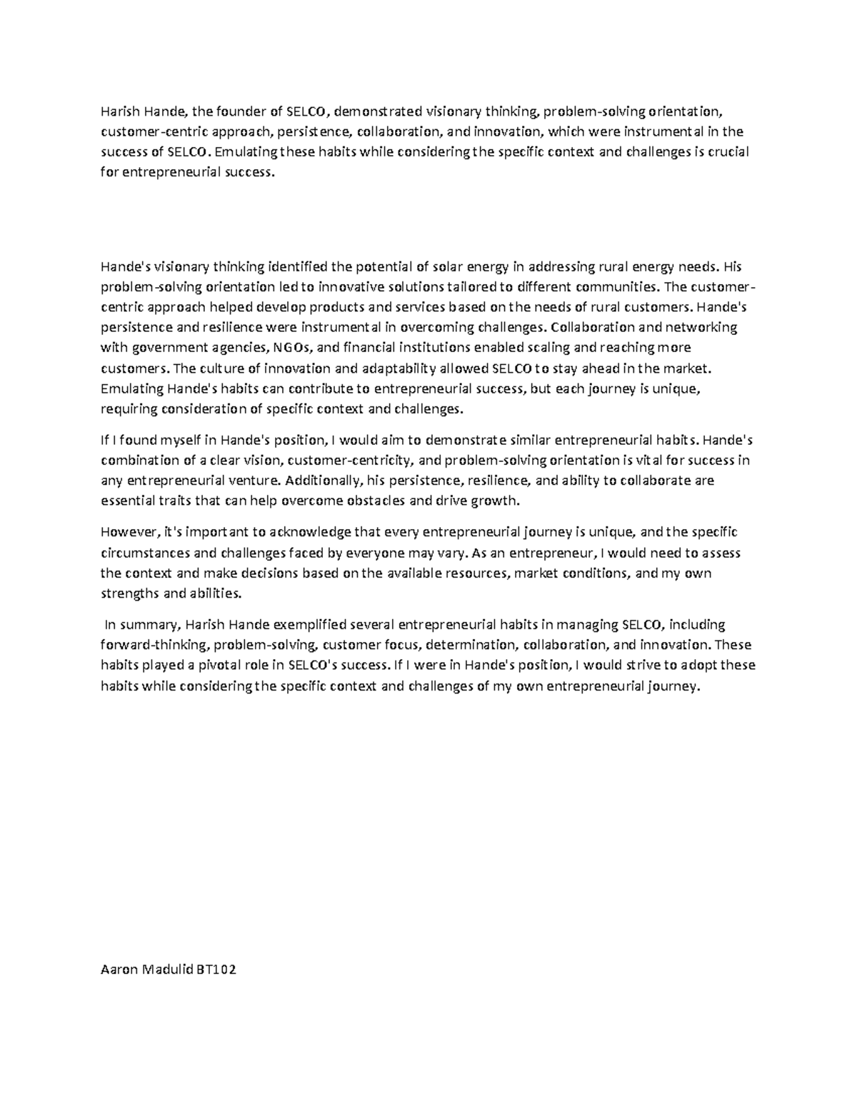 Harish Hande entrep - Harish Hande, the founder of SELCO, demonstrated ...