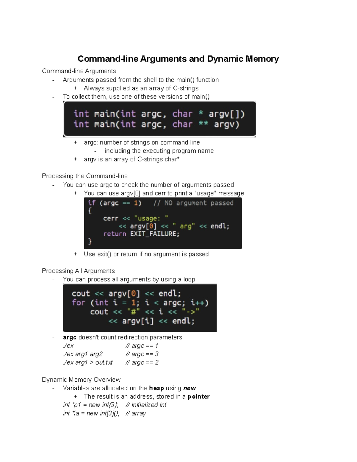 Chapter 23 - Command-line Arguments & Dynamic Memory - Command-line Arguments and Dynamic Memory ...