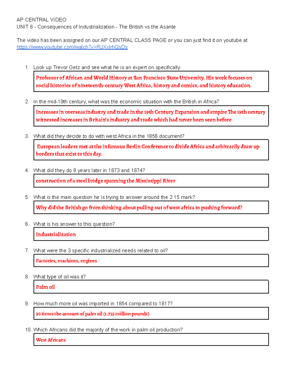 Addie Cao - Ch 20 (old 32) - AP central video - Unit 6 imperialism ...