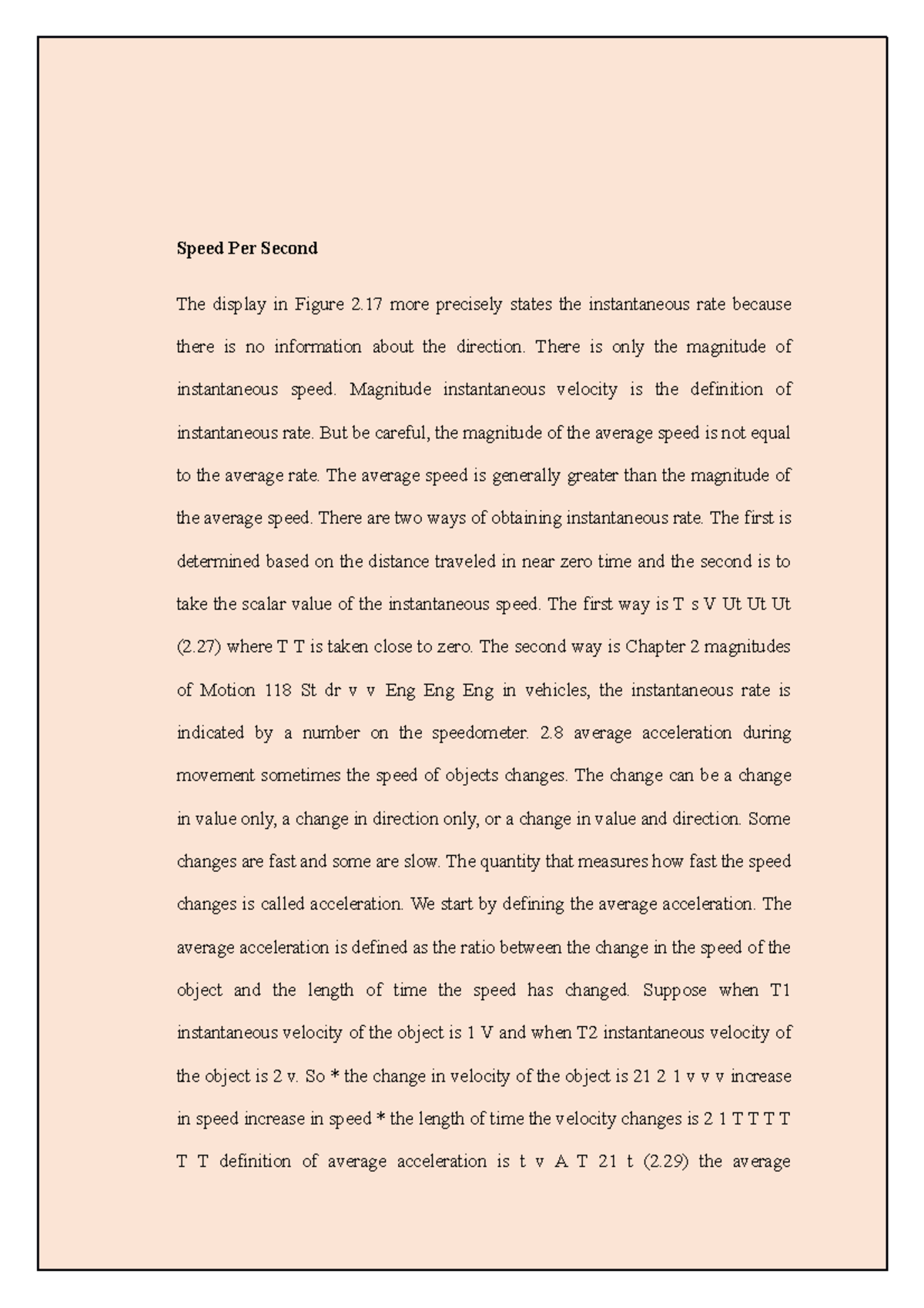 Material - Speed Per Second - Speed Per Second The display in Figure 2 ...