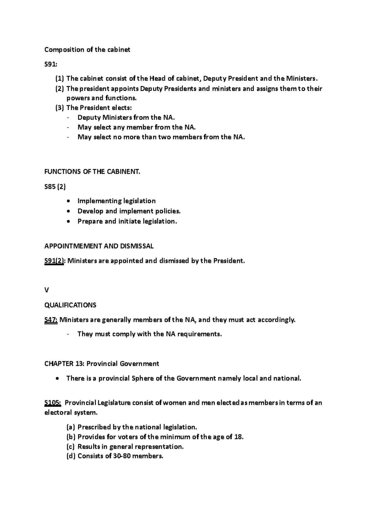 Composition of the cabinet - Composition of the cabinet S91: (1) The ...