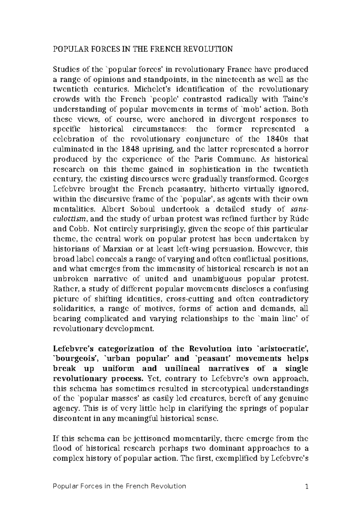 Popular Forces in the French Revolution - POPULAR FORCES IN THE FRENCH ...