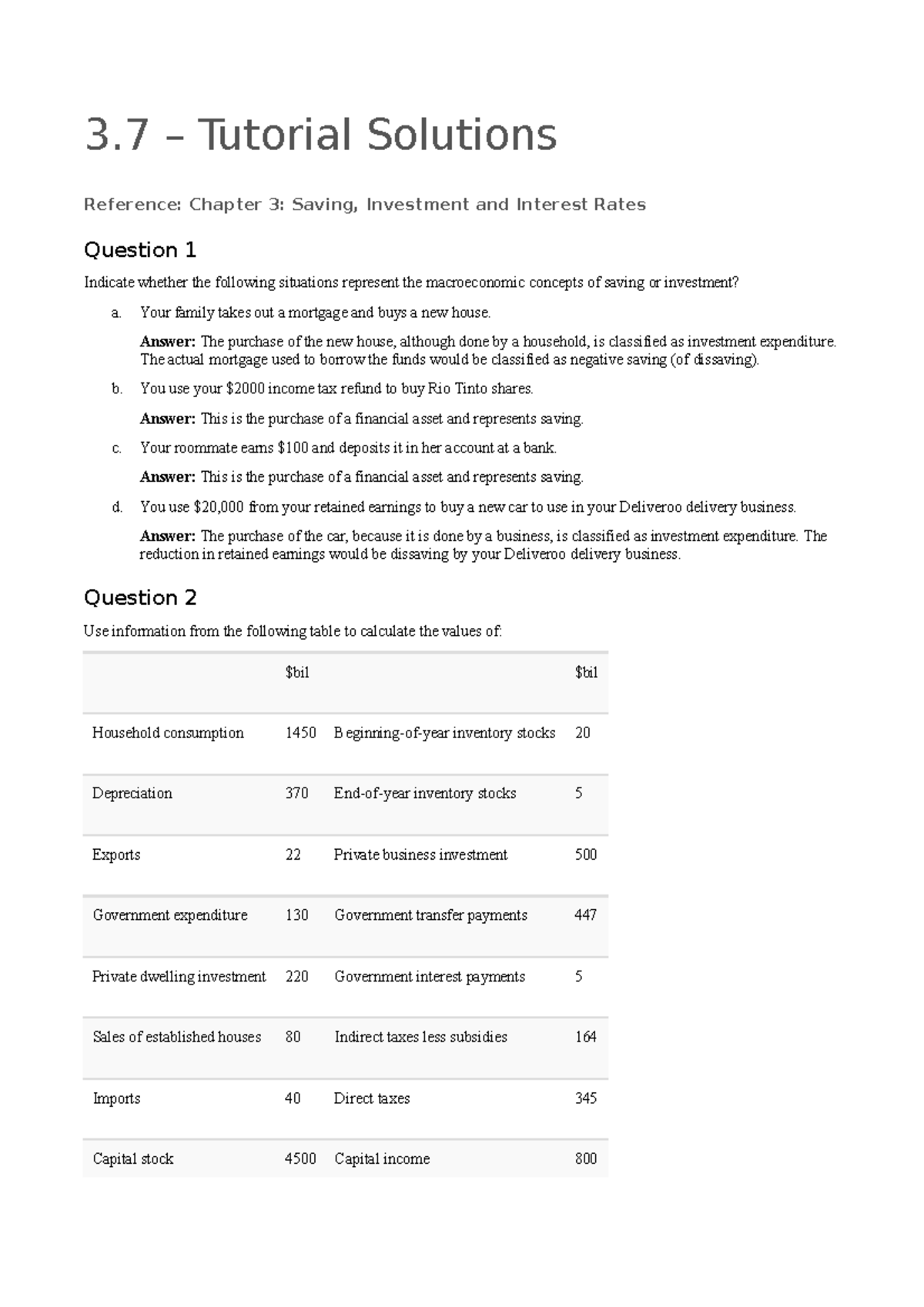 CH3 solutions For Macroeconomics - Detailed - ECON1102 - UNSW Sydney ...