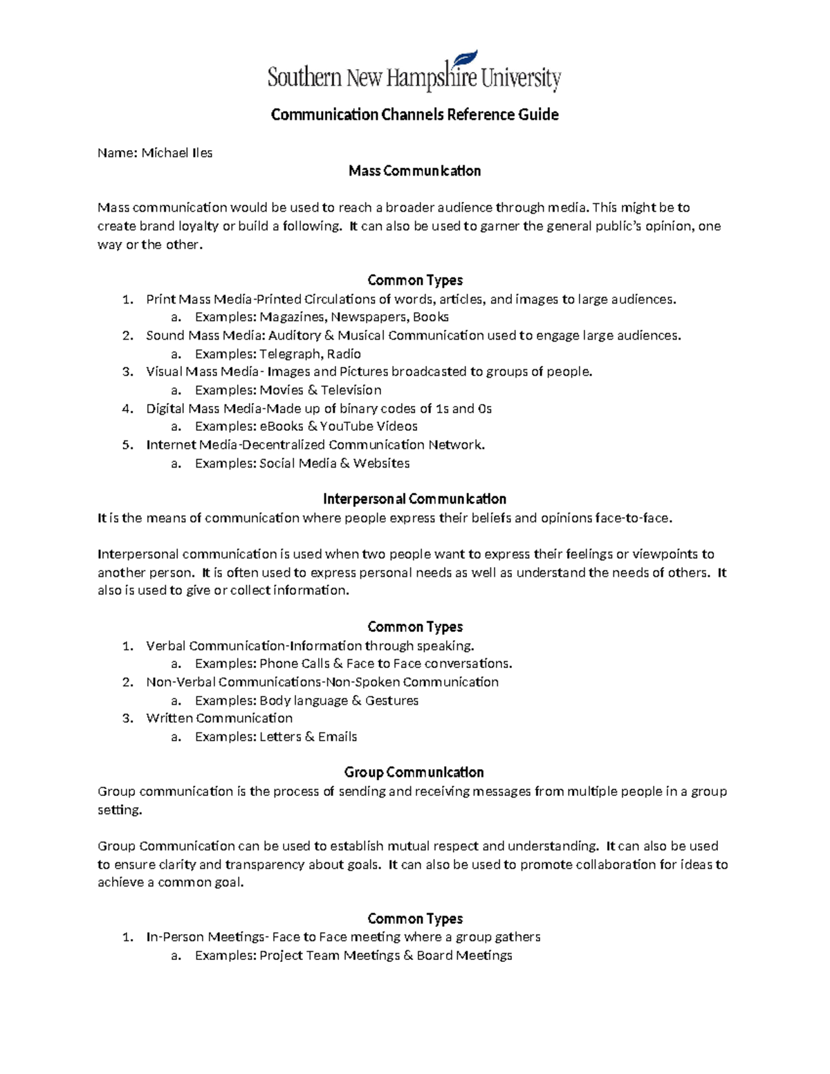 Reference Guide Template - Communication Channels Reference Guide Name ...