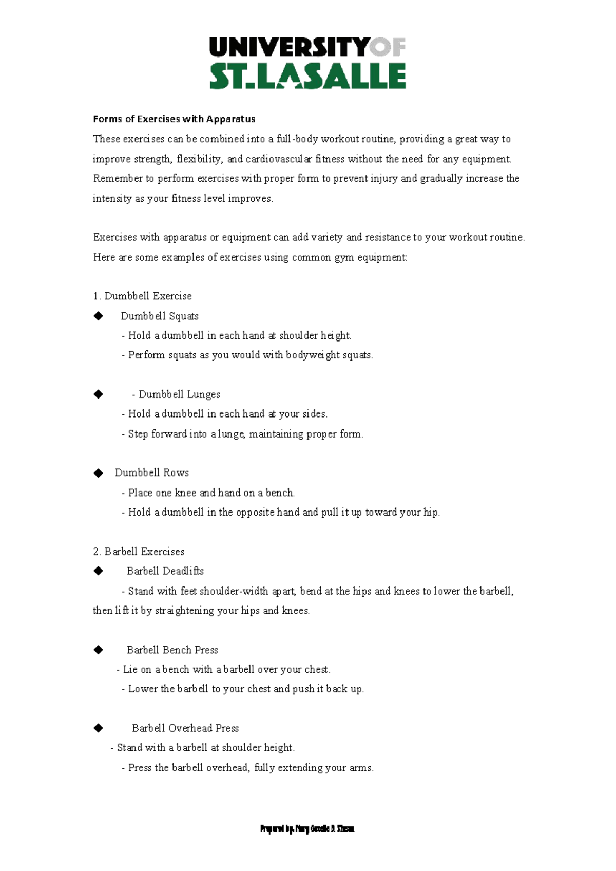 Module 3 Path Fit 2 Forms of Exercises with Apparatus - Prepared by ...