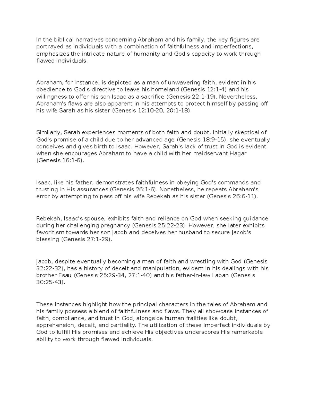 Abraham faith and flaws discussion - In the biblical narratives ...