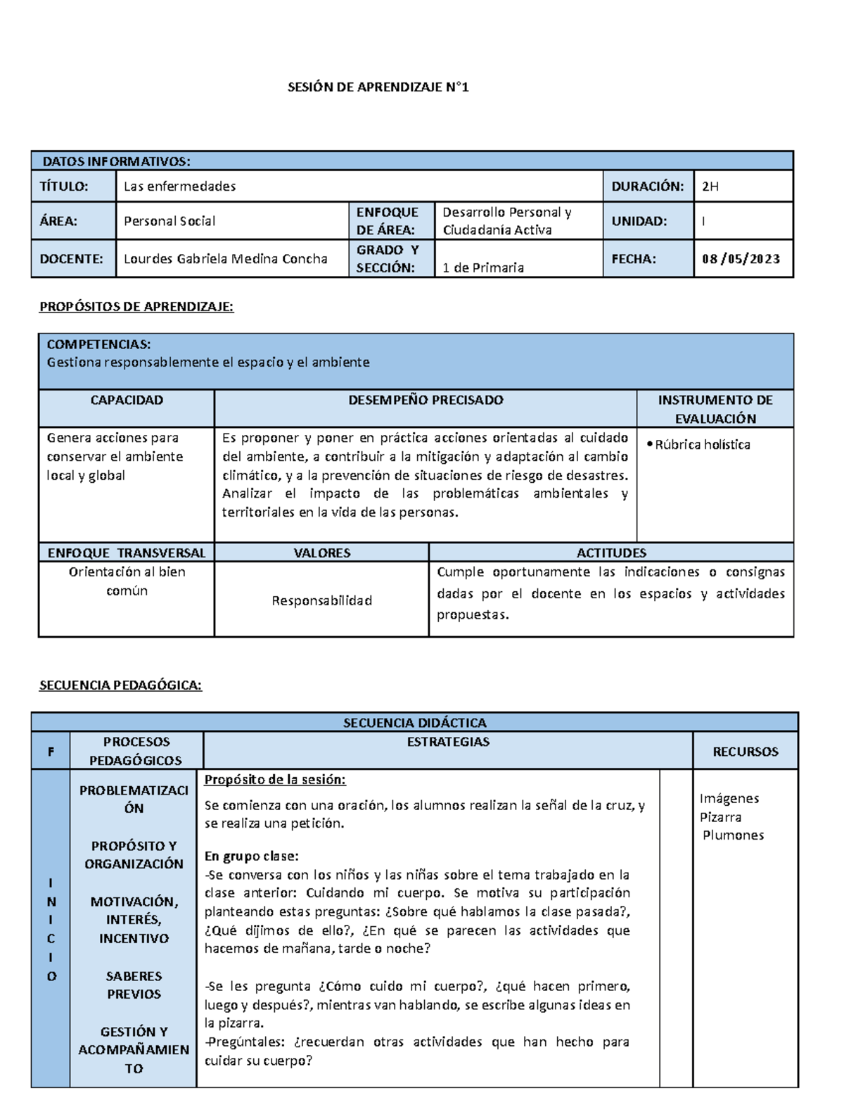 1 Sesión DE Aprendizaje 2022 - 1 Grado DE Primaria - copia - copia ...