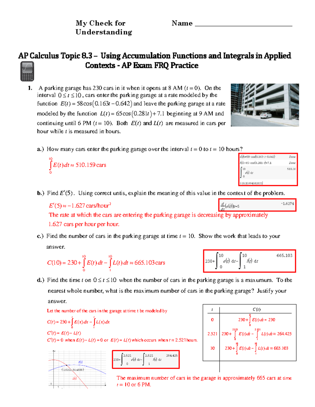 Math Calculus AB - My Check for Name ...