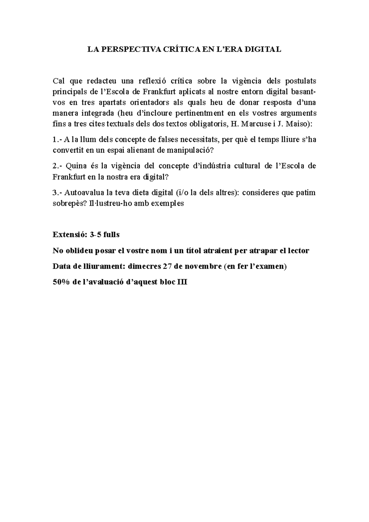 La vigència del pensament crític en lera digital - LA PERSPECTIVA ...
