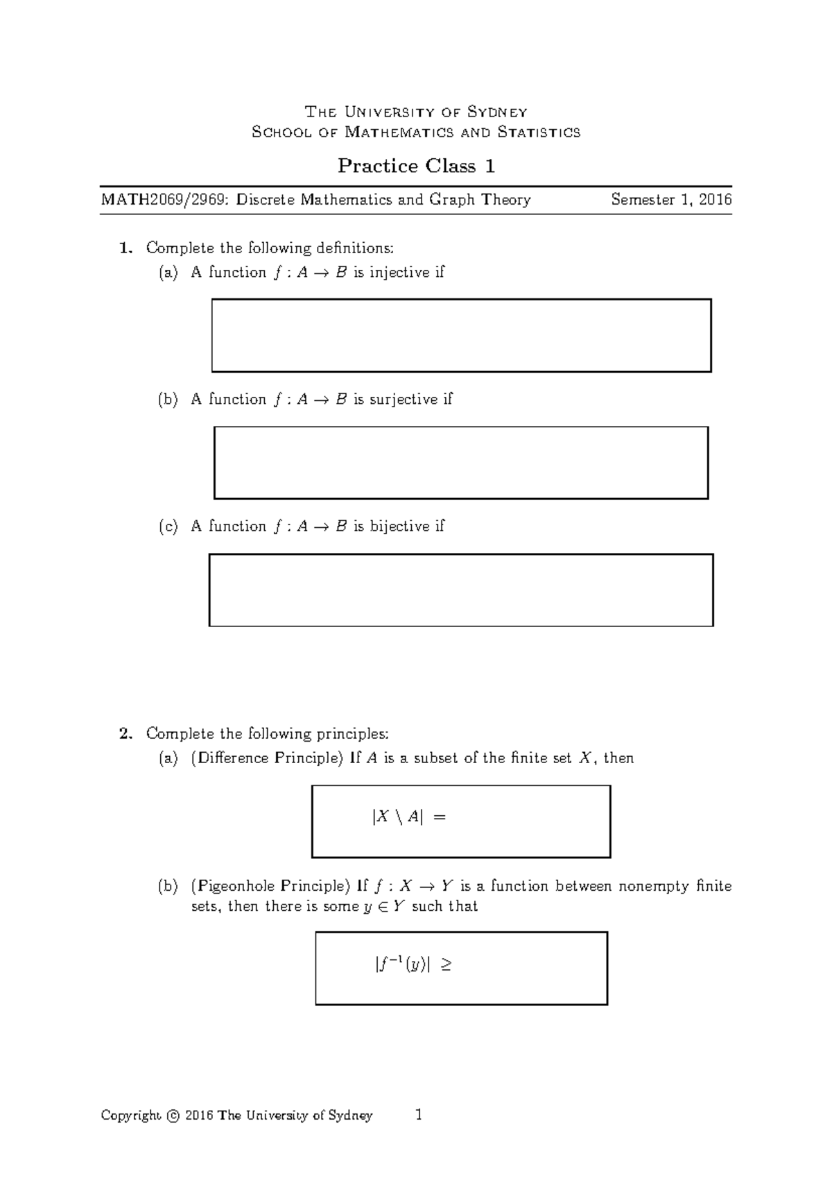 Practical - practice class 1 - The University of Sydney School of ...