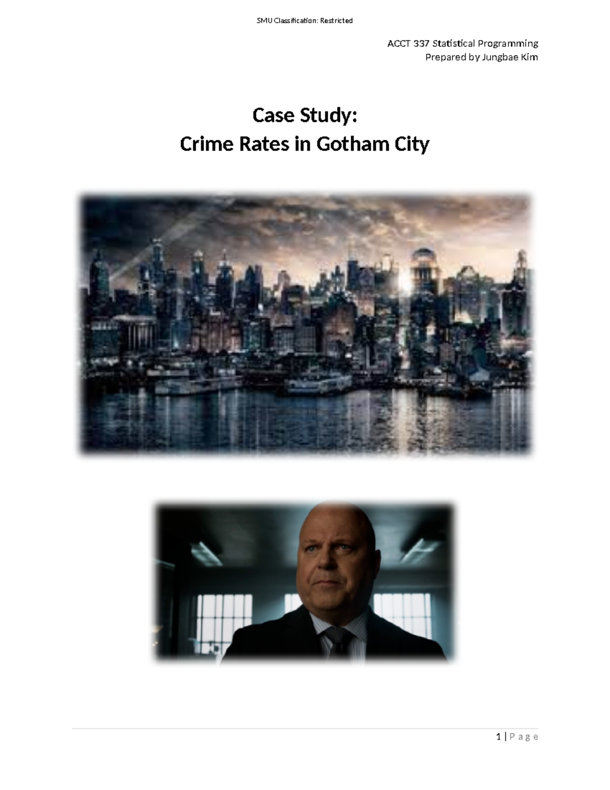 Crime Rates in Gotham City (with Answers) - ACCT 337 Statistical ...