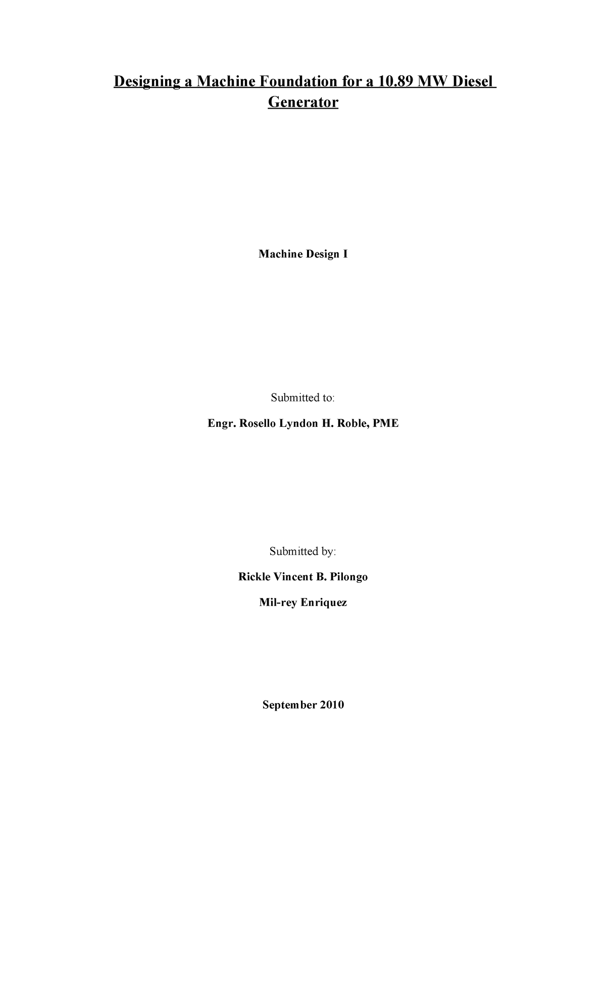 Machine foundation 10.89 mw diesel engine - Designing a Machine ...