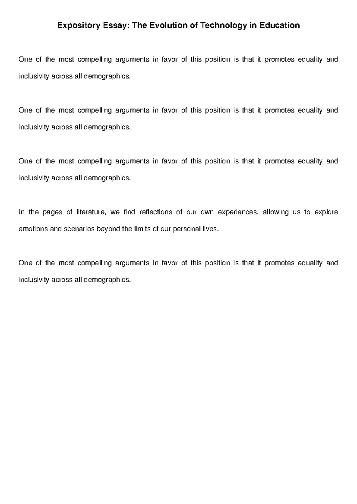 Expository Essay The Evolution of Technology in Education - One of the ...