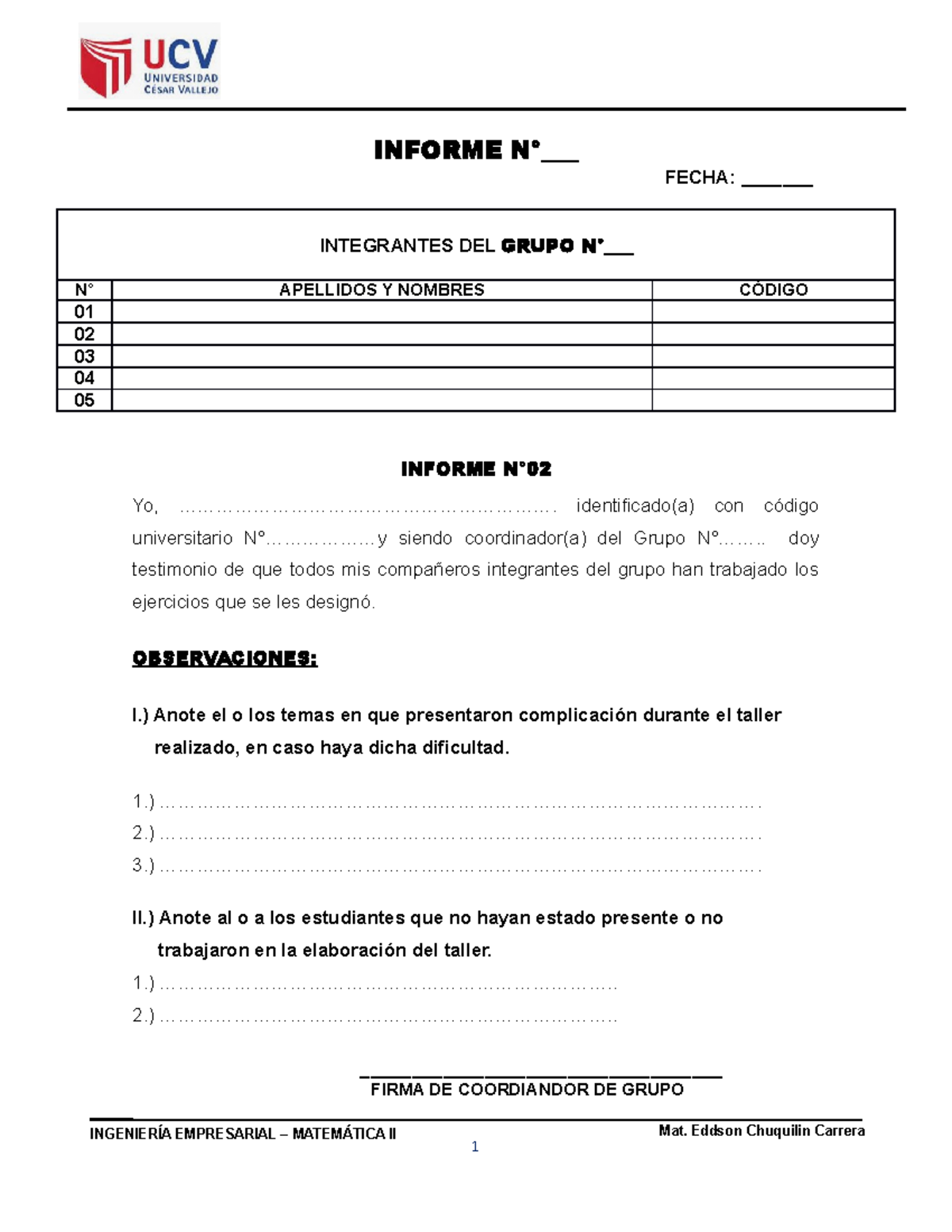 Formato PARA Informes - kjho.ibg.yhidc - INFORME N°___ FECHA ...