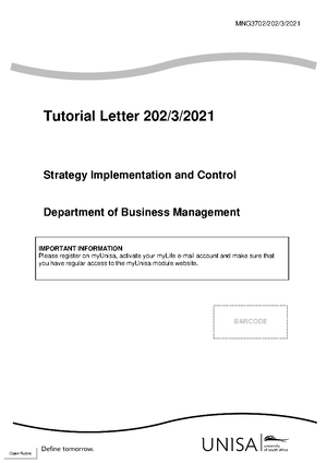 MNG3701 Summarised BOOK - Prescribed Book: Venter, P & Botha, T (eds ...
