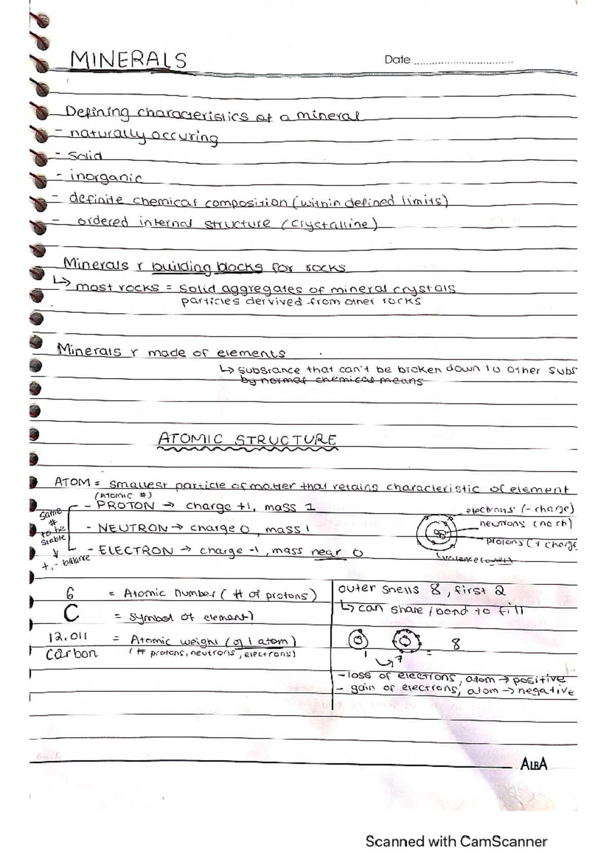 Earth Science 1089 g Mineral notes - Earth Sciences 4001Y - Studocu