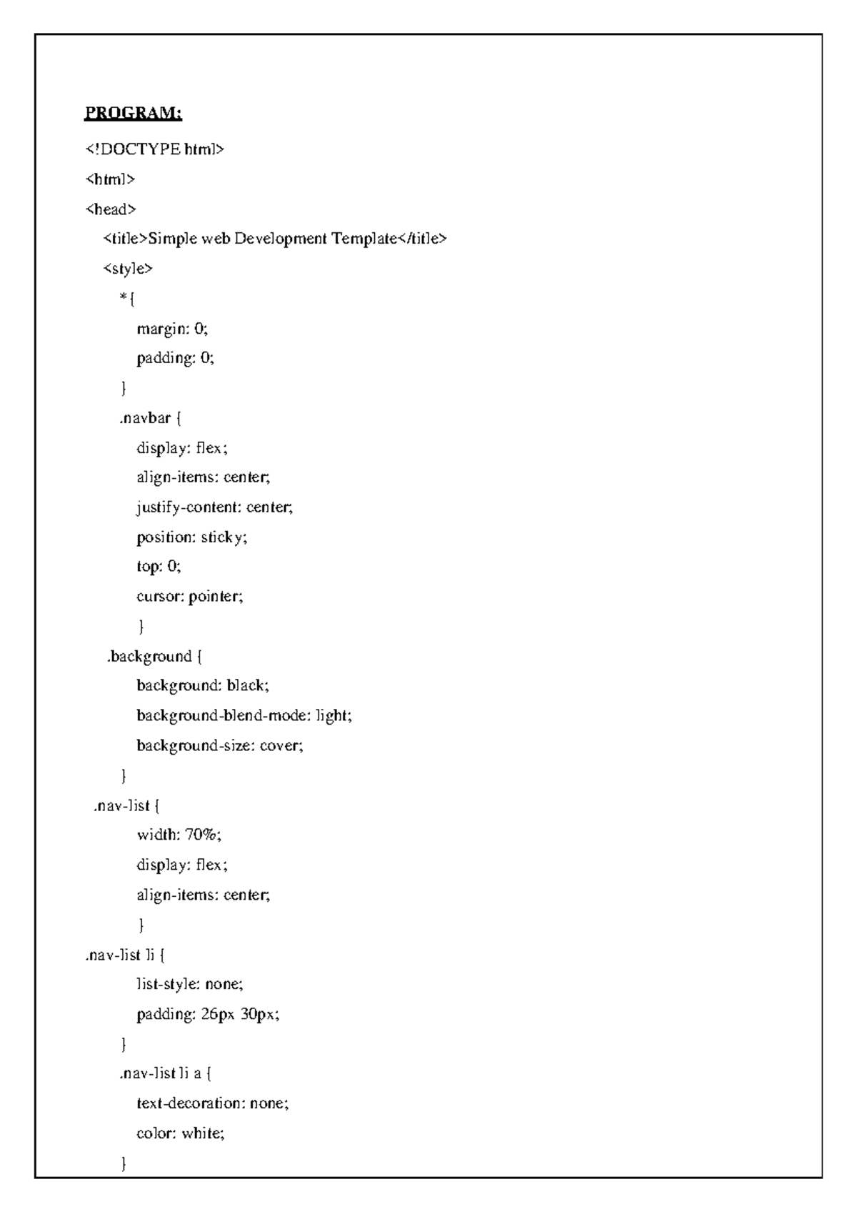 IT3401 WEB Essentials LAB Record (programs) - PROGRAM: - Studocu