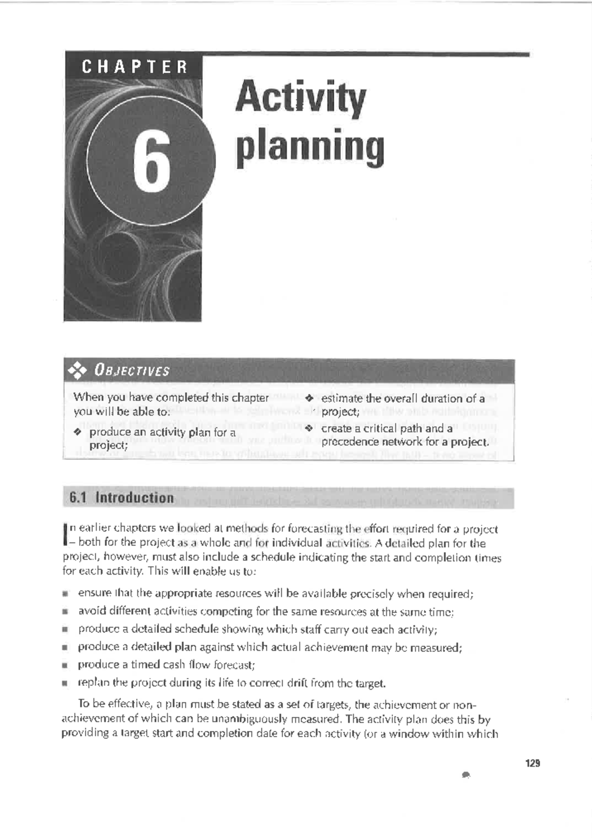 Unit-3 - CHAPTER Activity planning When you have completed this chapter ...