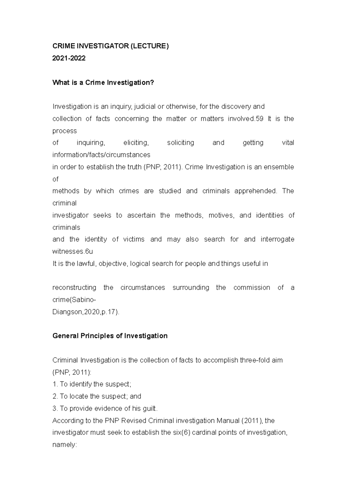 Crime Investigator - CRIME INVESTIGATOR (LECTURE) 2021- What is a Crime ...