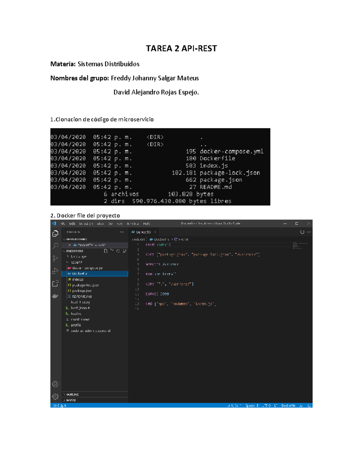 Docker Rest Api Convertido Distribuidos Containers Materia Nombres Del Grupo 1 De Código De