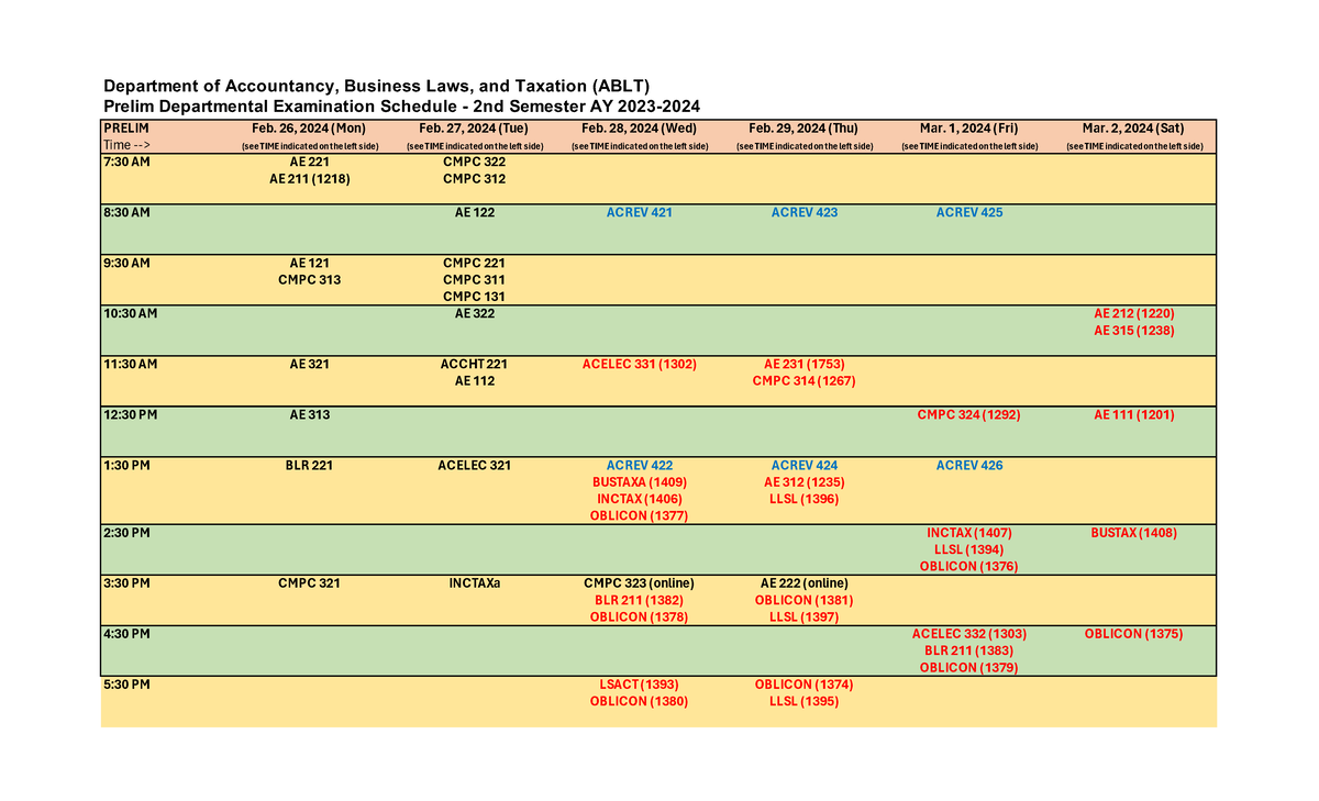 Departmental Examination 2nd Semester AY 2023 2024 Summary 1 ...