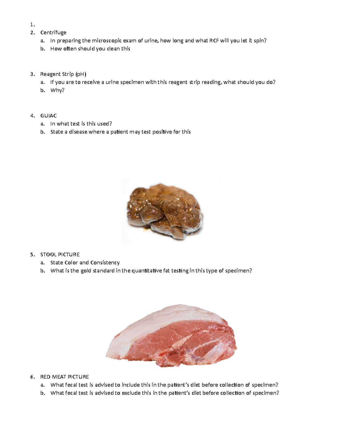 Moving - CM - exam - 1. D Centrifuge a. In preparing the microscopic ...