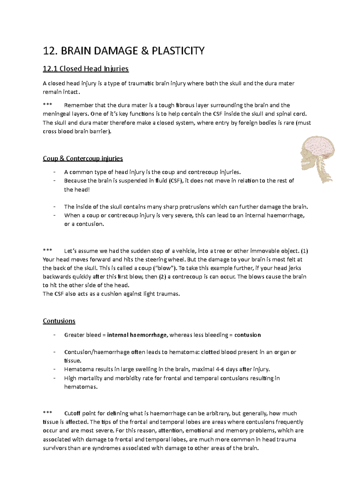 12. Brain Damage & Plasticity - PSYU9A4 - Stirling - Studocu