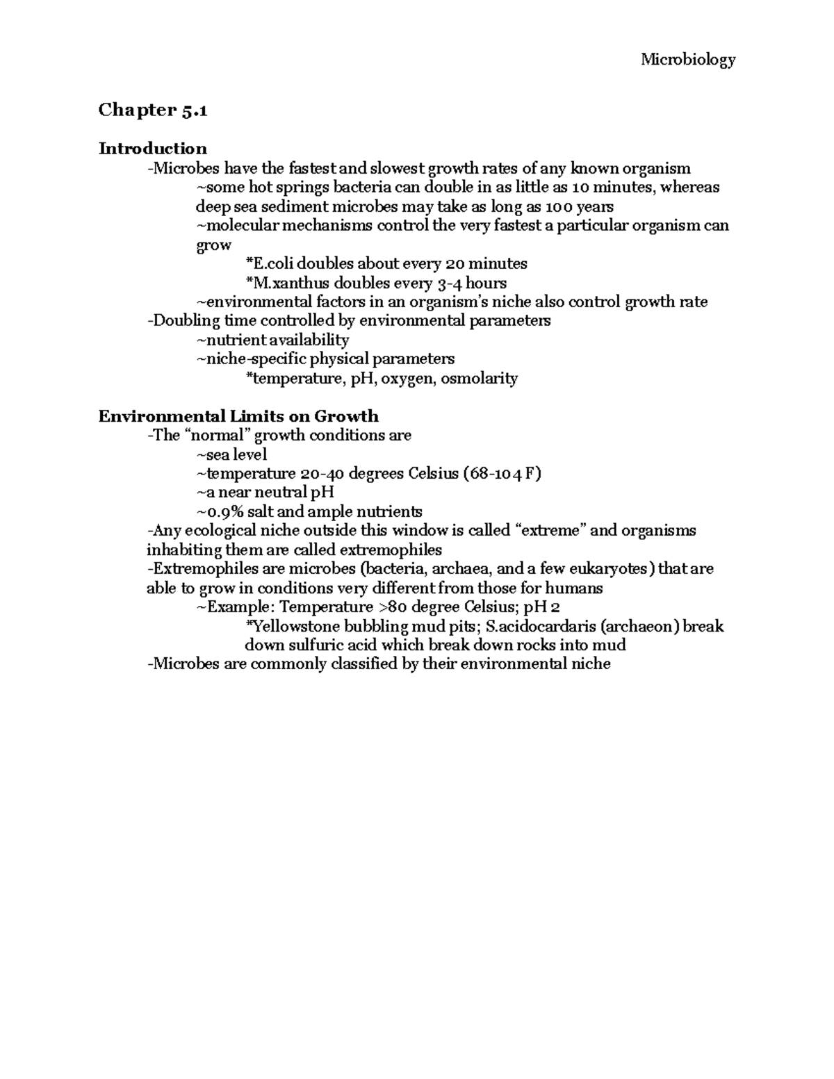 Micro 5.1 Outline - Microbiology Chapter 5. Introduction -Microbes have ...