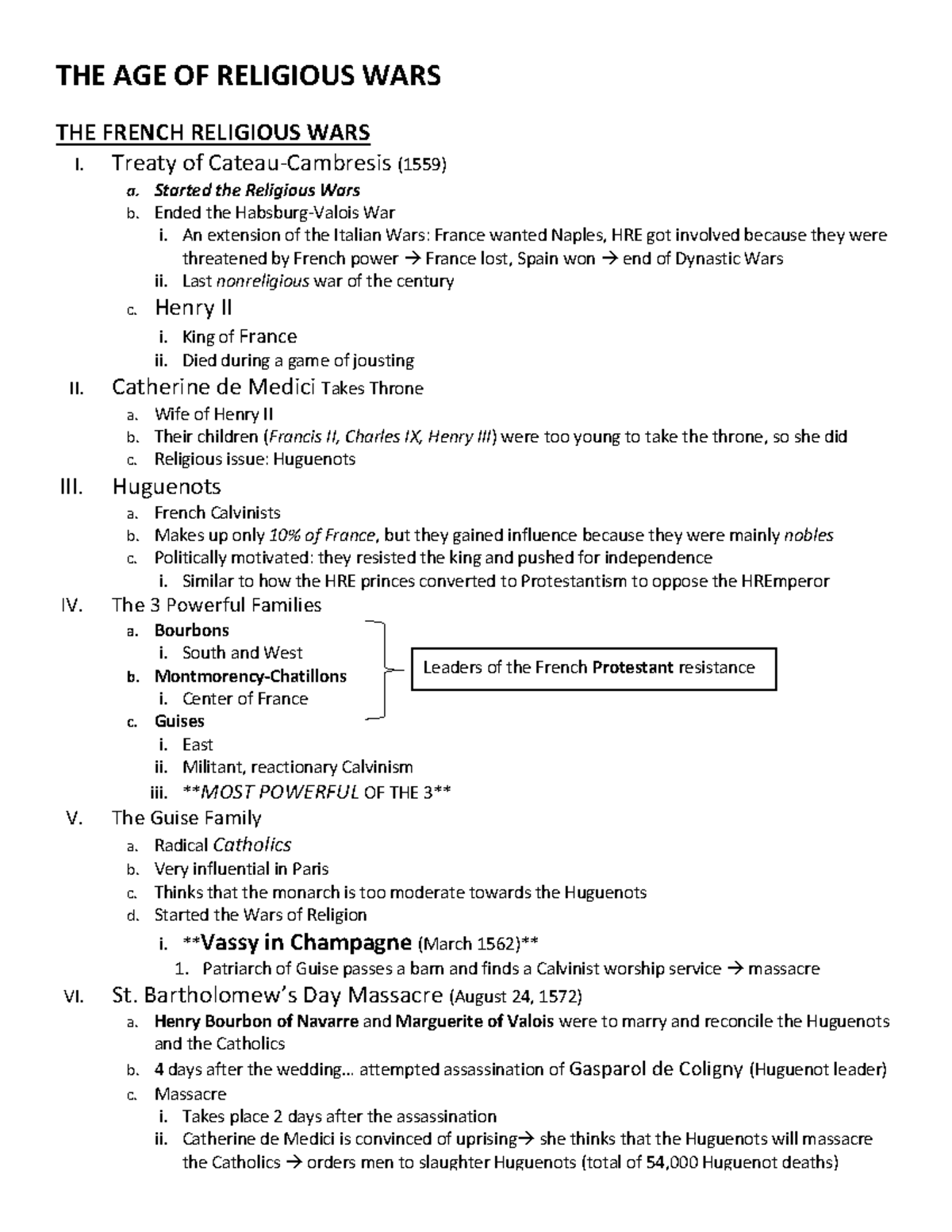 THE AGE OF Religious WARS study guide - THE AGE OF RELIGIOUS WARS THE ...