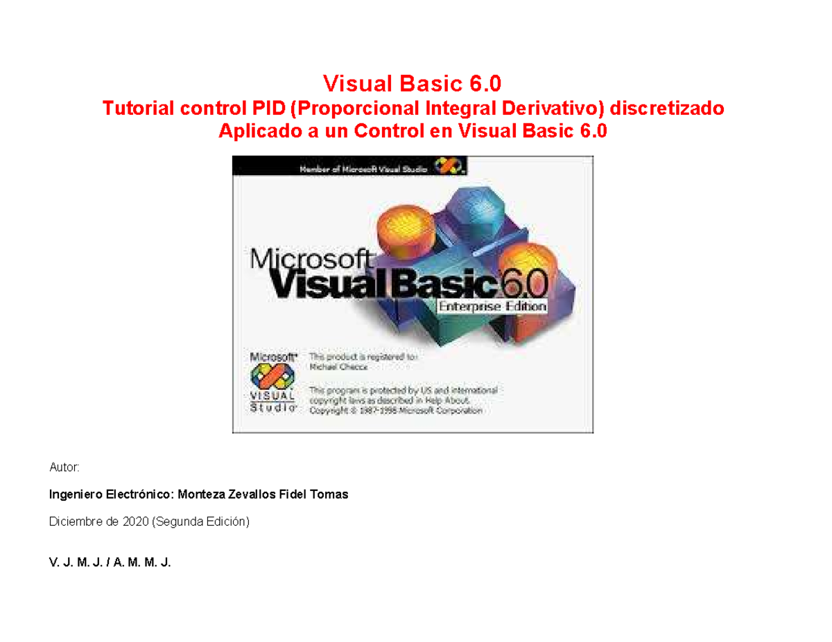 Algoritmo PID Discreto (Aplicación para Programación Visual Basic 6.0 ...