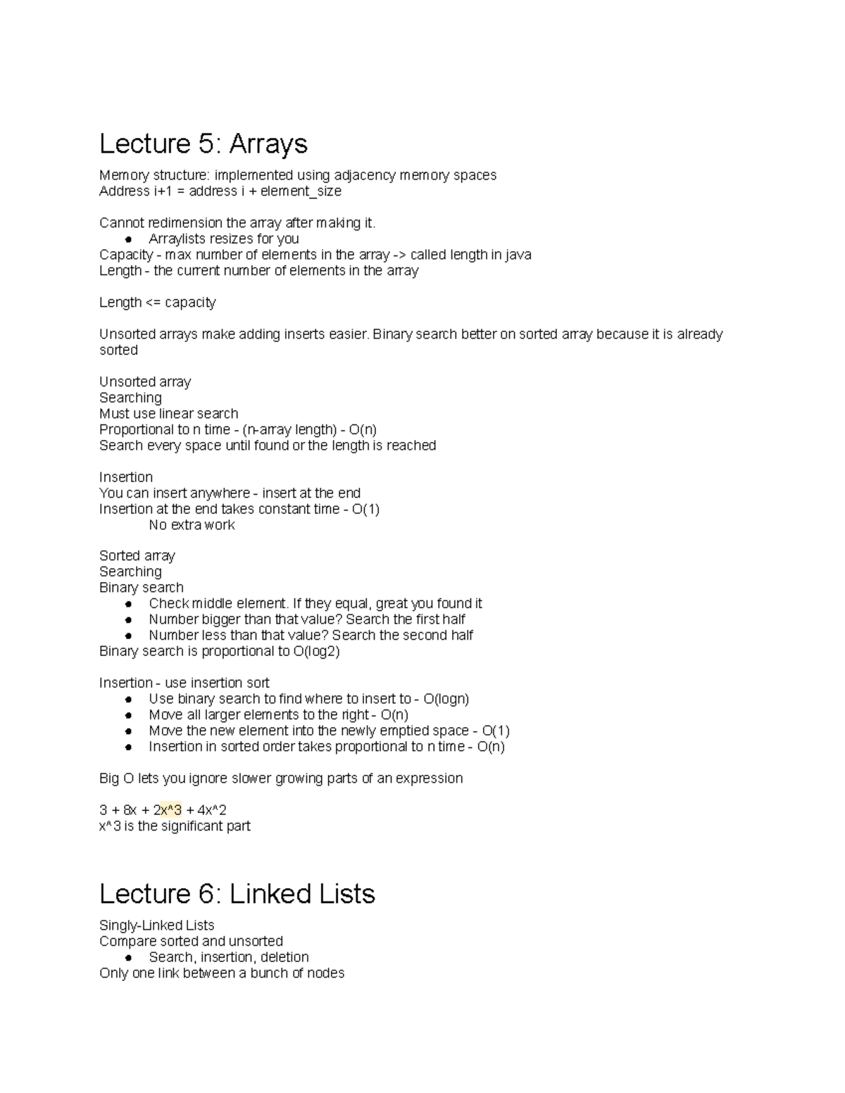 Lecture 5 - Arrays - Lecture 5: Arrays Memory structure: implemented ...