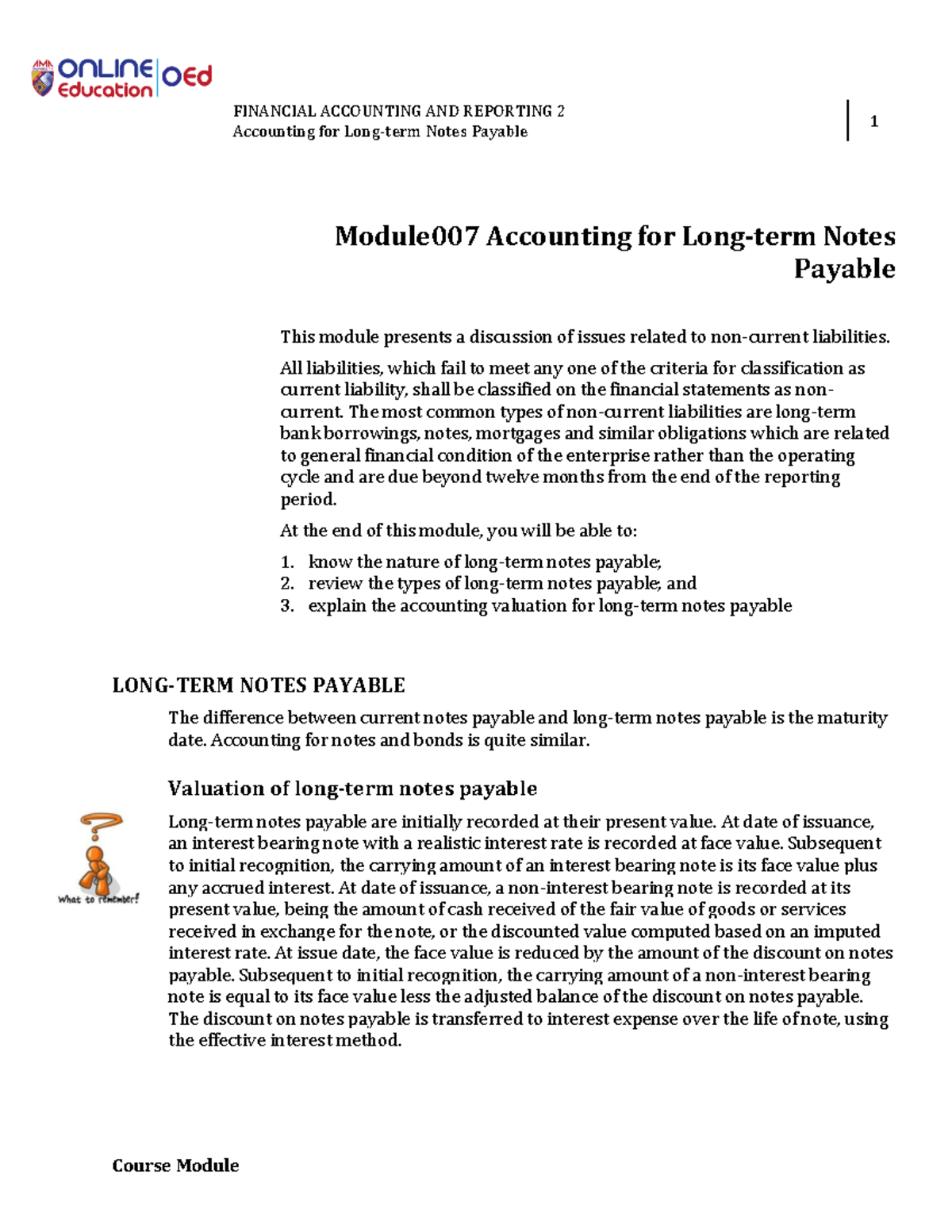 Accounting for Long term Notes Payable - FINANCIAL ACCOUNTING AND ...