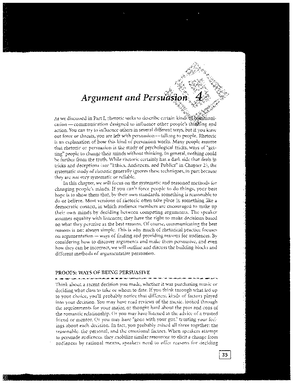 Part 4 “Argument and Persuasion” - Part 4: “Argument and Persuasion” 1 ...