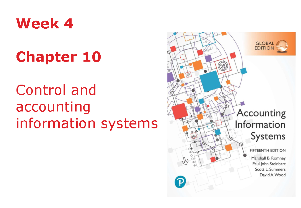 Week04lecture Notes Lecture Week 4 Chapter 10 Control And