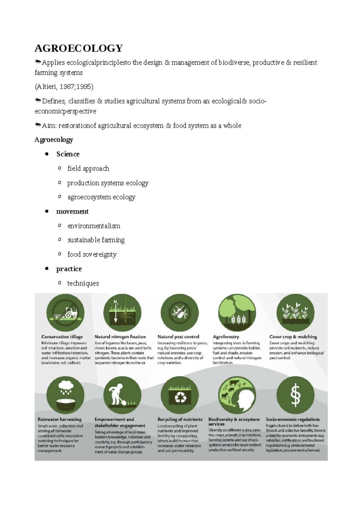 Agroecology II - Lecture notes all - AGROECOLOGY Applies ...