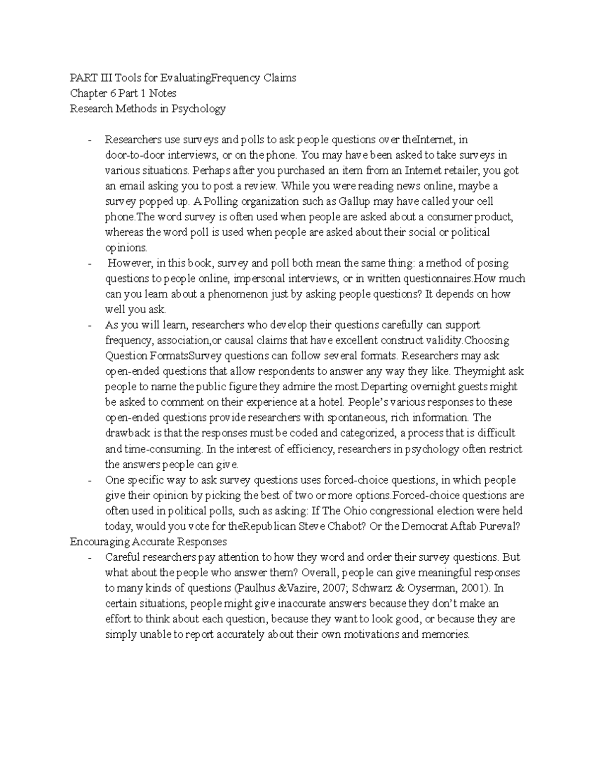 PART III Tools for Evaluating Frequency Claims - PART III Tools for EvaluatingFrequency Claims ...