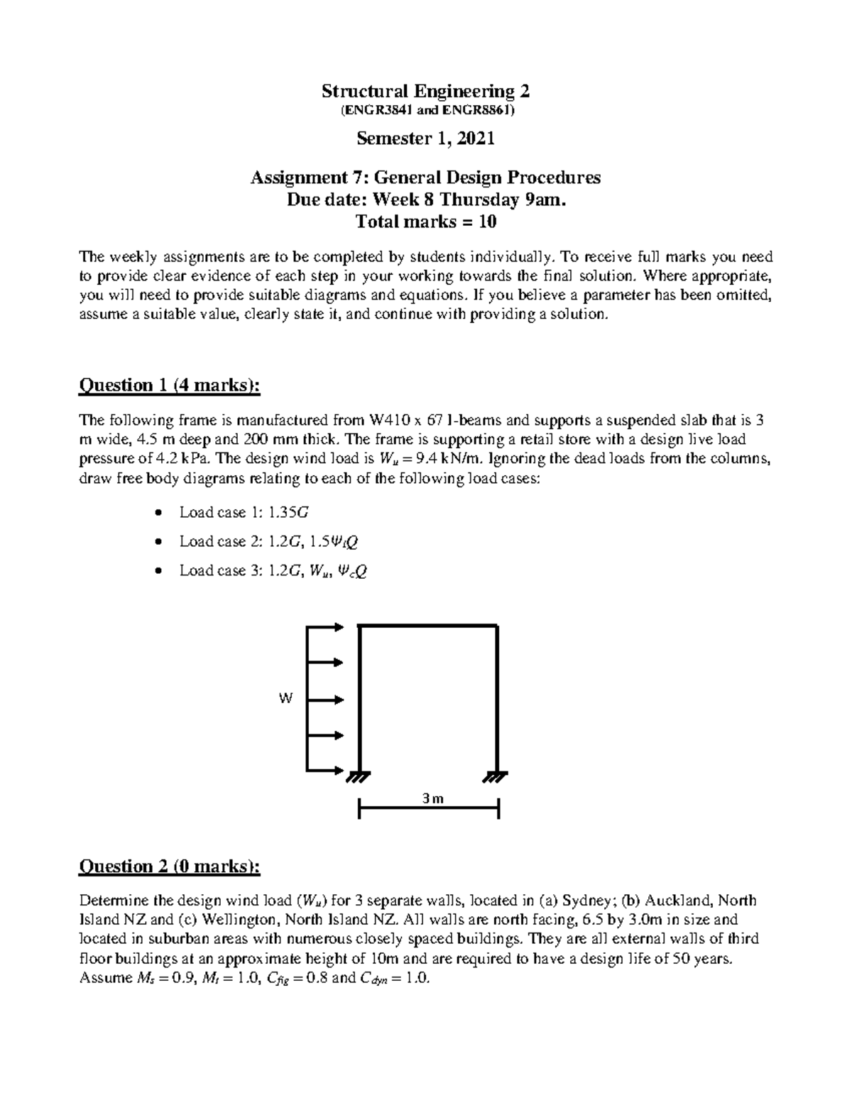 Assignment 7 - General Design Procedures - Structural Engineering 2 ...