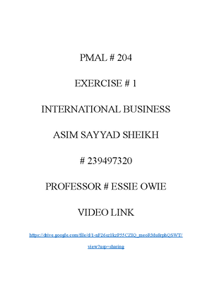 PMAL#204# International Business#ASIM Sayyad Sheikh#239497320#LA#2 ...