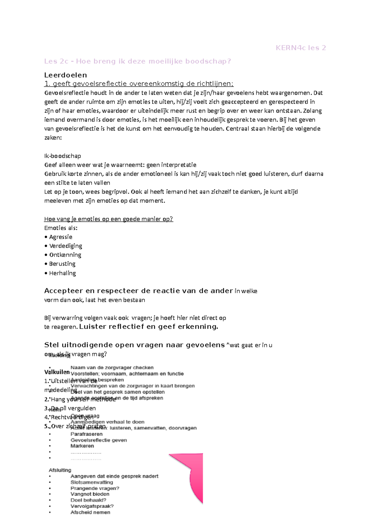 KERN4c les 2 - Samenvatting - KERN4c les 2 Les 2c - Hoe breng ik deze ...