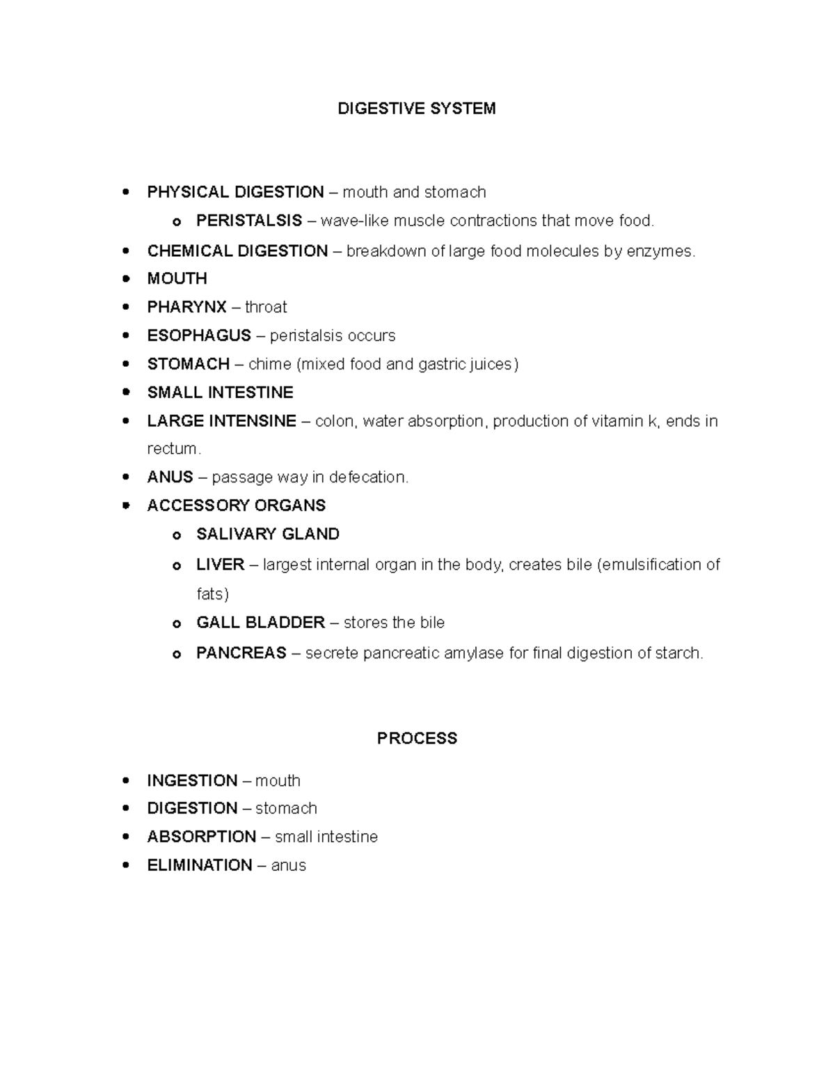 Digestive System - Lecture notes 1 - DIGESTIVE SYSTEM PHYSICAL ...