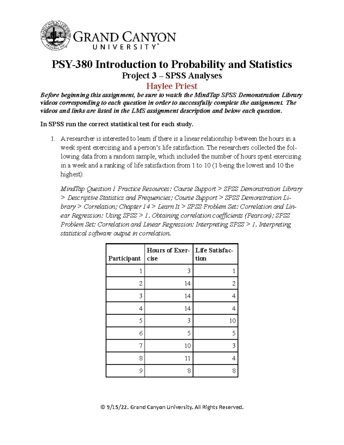 PSY380 RS T8 Project 3 Spssanalyses - PSY-380 Introduction to ...