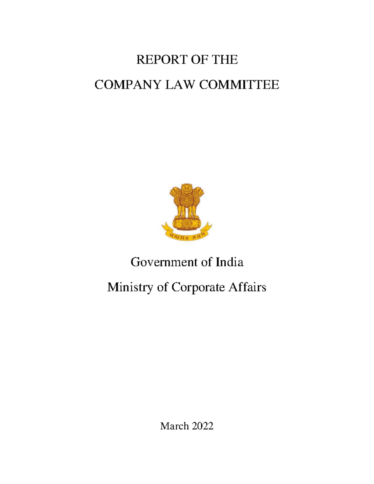Notice 20220413 - Useful info - REPORT OF THE COMPANY LAW COMMITTEE ...