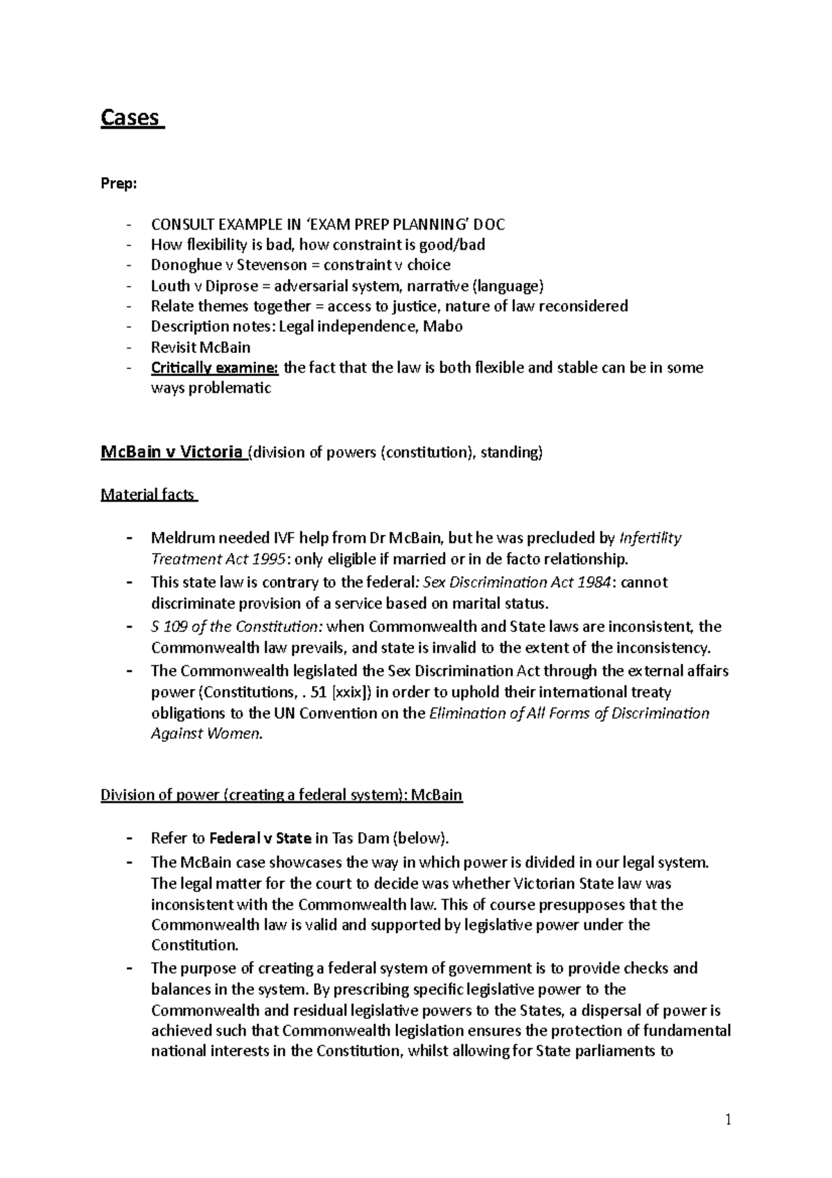 1100 case notes - Cases Prep: CONSULT EXAMPLE IN ‘EXAM PREP PLANNING ...