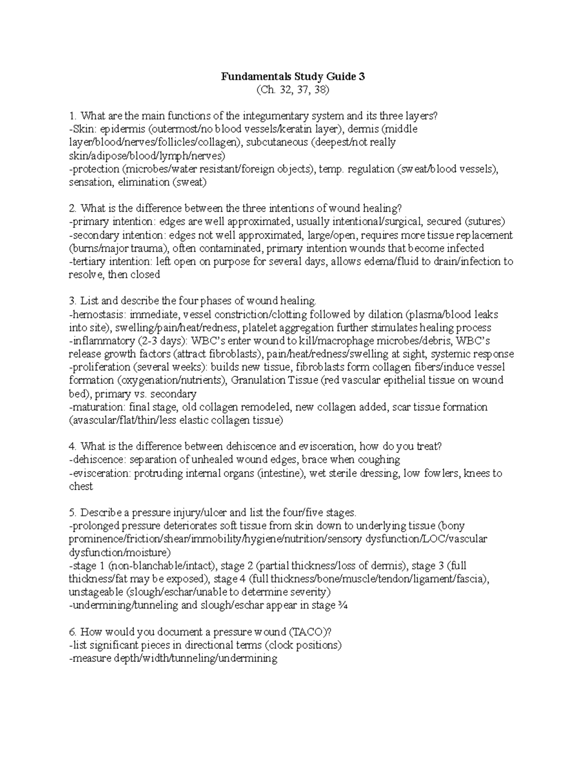 PALS Week 4 Study Guide - blueprint - Fundamentals Study Guide 3 (Ch ...